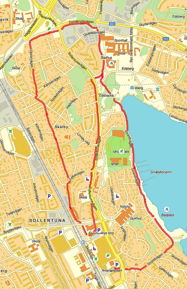Cykelvägar i Sollentuna - Frestavägen-Sollentuna centrum