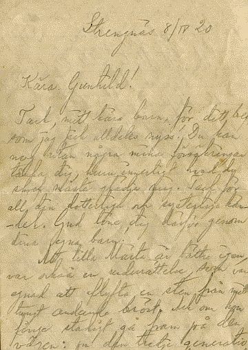 Brev och bilder från 1920